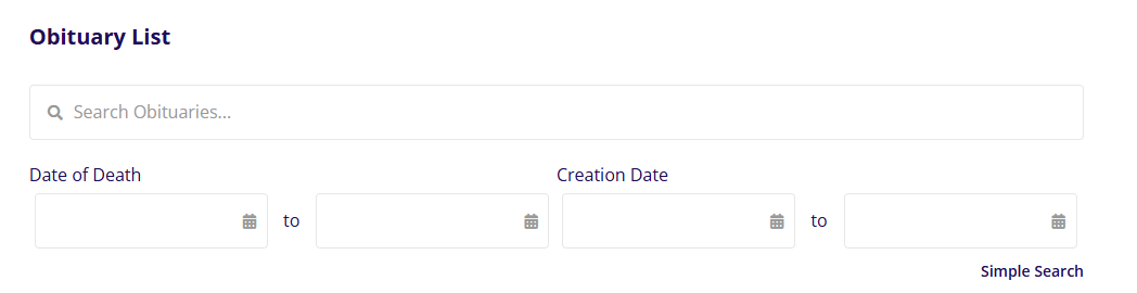 Obituary List