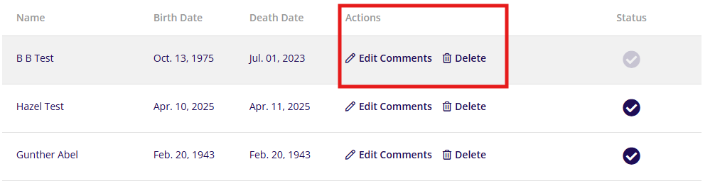 Obituary List