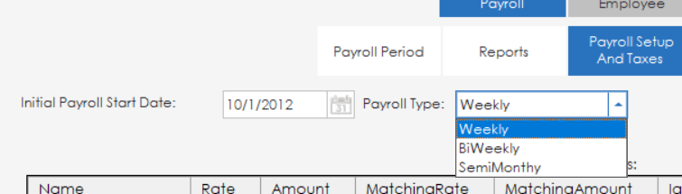 Payroll Tab