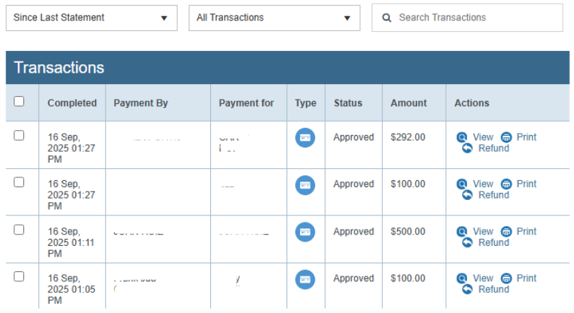 Statements and Transactions